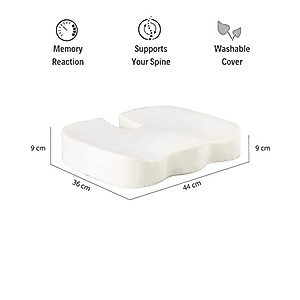 ErgoFoam Orthopedic Seating Memory Foam Seat and Hemorrhoids Cushion, Seat Cushion with High Density Memory Foam for Office Chair, Ergonomic Cushion for Wheelchair, car seat, Coccyx or Hip Problems