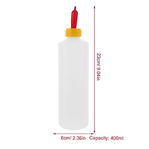 DOITOOL 5 Pcs 400ml Goat Bottles for Feeding Baby Goats,Lamb Nursing Lamb Feeding Bottle,Puppy Feeding Bottles,Small Animal Milk Drink Bottle,Plastic Milk Bottles for Newborn Animals