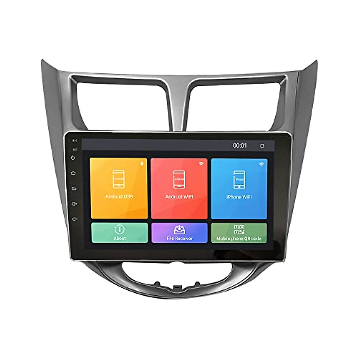 Android 10 Autoradio Car Navigation Stereo Multimedia Player GPS Radio 2.5D Touch Screen forHyundai Verna/Accent/Solaris 2010-2016 Silver Quad Core 1GB Ram 16GB ROM