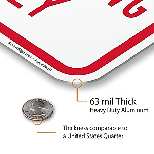 SmartSign 18 x 12 inch “No Parking - Loading And Unloading Only” Metal Sign, 63 mil Aluminum, 3M Laminated Engineer Grade Reflective Material, Red and White