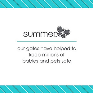 Summer West End Safety Baby Gate, Honey Oak Stained Wood with Slate Metal Frame – 30” Tall, Fits Openings up to 36” to 60” Wide, Baby and Pet Gate for Wide Spaces and Open Floor Plans