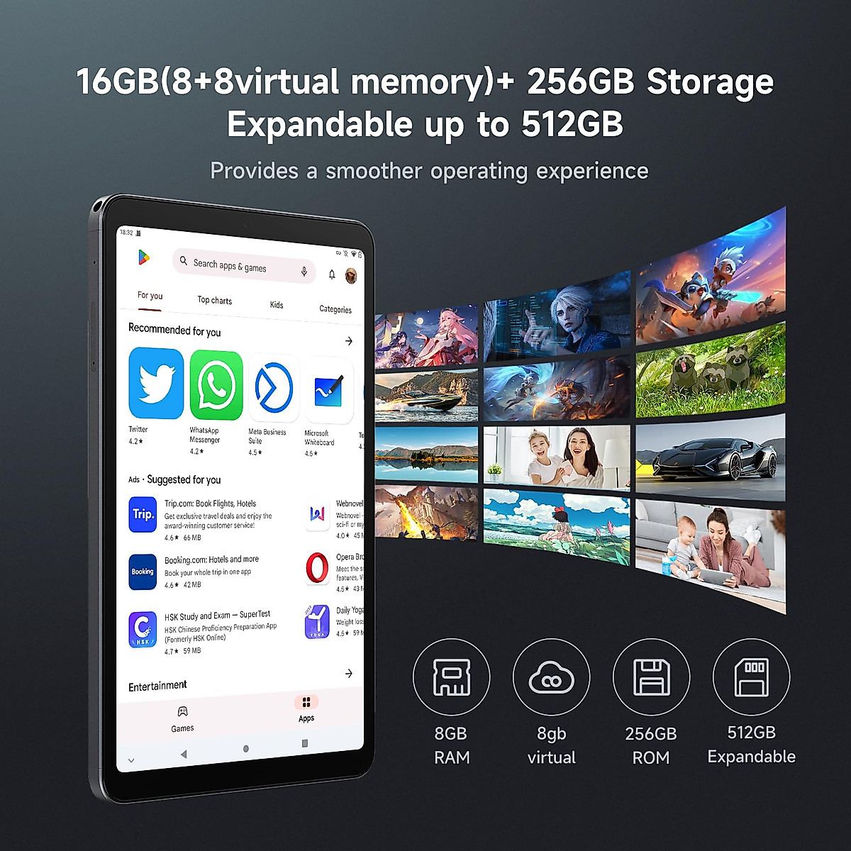 ALLDOCUBE Android 13 Tablet, 16GB (8+8) RAM 256GB ROM 512GB Expandable Android Tablet, Helio G99 8-Core CPU, 1920 * 1200 IPS in-Cell 8.4 inch Tablet iPlay 50 Mini Pro, 5000mAh, 5MP/13MP, 4G LTE