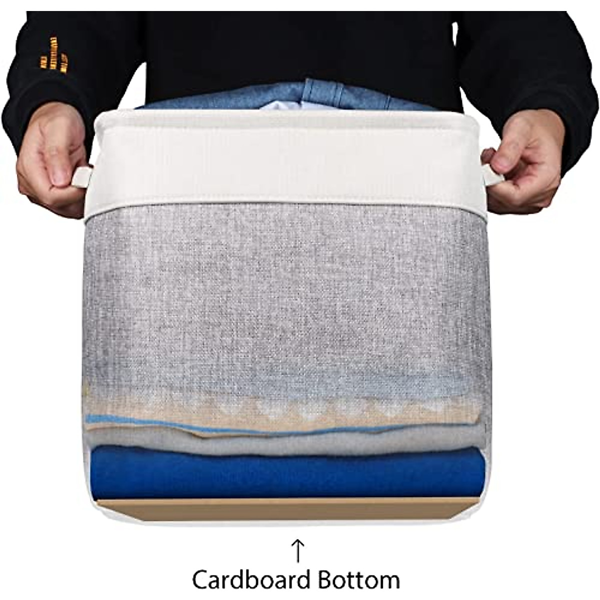 Kntiwiwo Large Storage Cubes 13” x 13” x 13” Foldable Storage Bin Closet Organizers and Storage Basket w/Handles for Organizing Shelf Nursery Home Closet - Set of 3