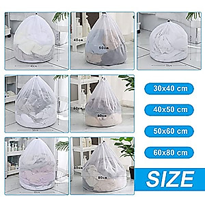 MPWEGNP Towels for Bathroom Clearance Laundry Bag Drawstring Net Wash Bag Laundry Mesh Bag Reusable Laundry Machine Bathroom Products Bathroom Trash Cans with Lids (White, L)