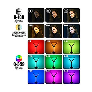 ULANZI VL120 RGB Video Light, Pocket LED On-Camera Video Lights, Built-in 3100mAh Rechargeable Battery, 360 Full Color 20 Light Effects, CRI≥95 2500-9000K LED Panels for Photography Vlogging