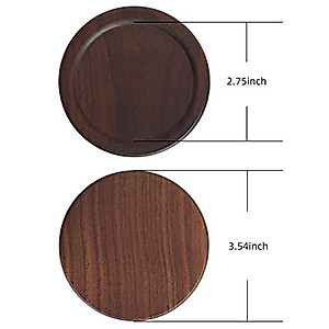 100% Natural Wood Coaster,Coffee Coaster, Beer Coaster.Walnut Dark Wood Coaster, 7-Piece Coaster Set, Holder Included (Black Walnut)