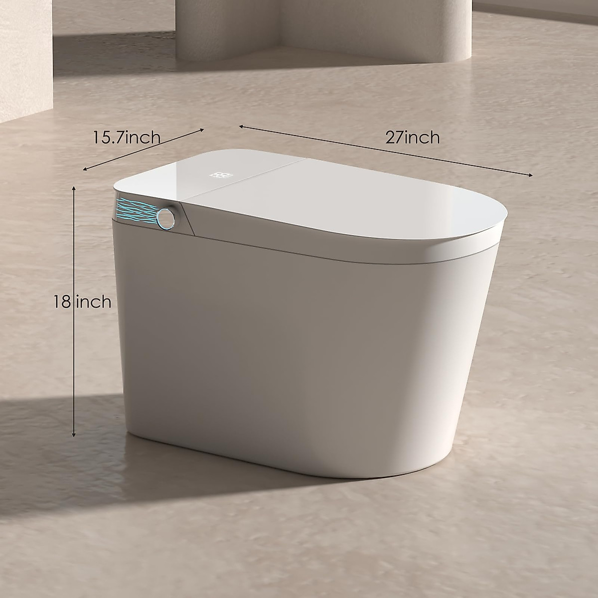 AOZITA Modern Smart Toilet with Bidet Built In, Auto Flush, Heated Seat, Warm Air Drying, Intelligent Tankless Toilet with Remote Control