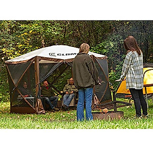 CLAM Quick-Set Escape 11.5 x 11.5 Ft Portable Pop Up Camping Outdoor Gazebo Screen Tent Canopy Shelter & Carry Bag with 6 Wind & Sun Panels Accessory