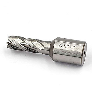 Annular Cutter JESTUOUS 3/4 Inch Weldon Shank 7/16 Cutting Diameter 1 Cutting Depth with Two-Flat HSS Kit for Magnetic Drill Press,1 Piece