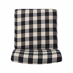 Christopher Knight Home Kendal Traditional Upholstered Farmhouse Accent Chair, Black Checkerboard, Matte Black 29.5D x 22.5W x 32H in