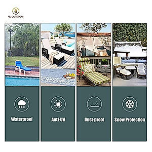 F&J Outdoors Patio Chaise Lounge Cover Waterproof Heavy Duty UV Resistant Eco-Friendly Fabric Outdoor Lounge Chair Cover 79Lx30Wx30H inches, 2 Pack,Beige&Brown