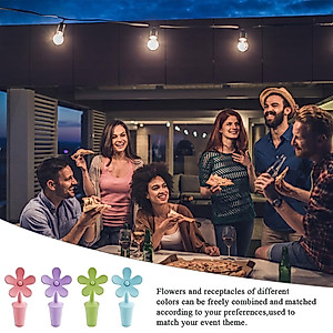 12 PACK Wine Stopper Silicone Bottle Reusable Sunflower Shape Bottle Stopper for Wedding Party Gift