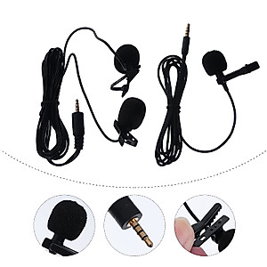 2 Sets Lavalier Microphone Usb Microphone Karaoke Mic Handheld Dynamic Microphone Computer Cordless Microphone Lavalier Lapel Mic Clip on Lapel Microphone Wireless Metal Carla
