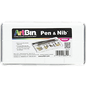 ArtBin 6859AB Pen and Nib Box, Art & Calligraphy Organizer, [1] Plastic Storage Box, Clear