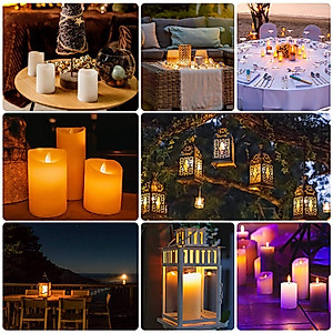 YIIA Flameless Candles Waterproof Outdoors & Indoors, Battery Candles with Remote Timer, Decorative Remote Led Candles (D 2.2''xH 4'' 5'' 6'' 7'') - 12 Pack