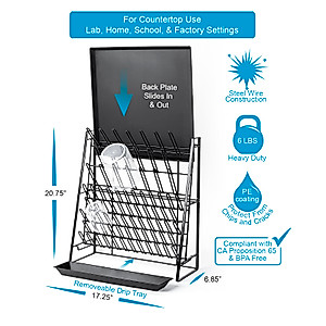 IneVibe Drying Rack for Lab Glassware and Bottles - Laboratory Draining Dryer Stand for Countertop, Space Saving Steel Wire Frame - Station for Baby Feeding Bottle