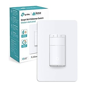 Kasa Smart Motion Sensor Switch, Dimmer Light Switch, Single Pole, Needs Neutral Wire, 2.4GHz Wi-Fi, Compatible with Alexa & Google Assistant, UL Certified, No Hub Required(ES20M) White 1-Pack