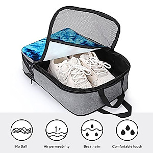 Frcavbin Indigo Tie Dye Travel Shoe Bag Shoes Carrier with Handle and Zipper Foldable Shoe Puches Organizer for Home storage School starts