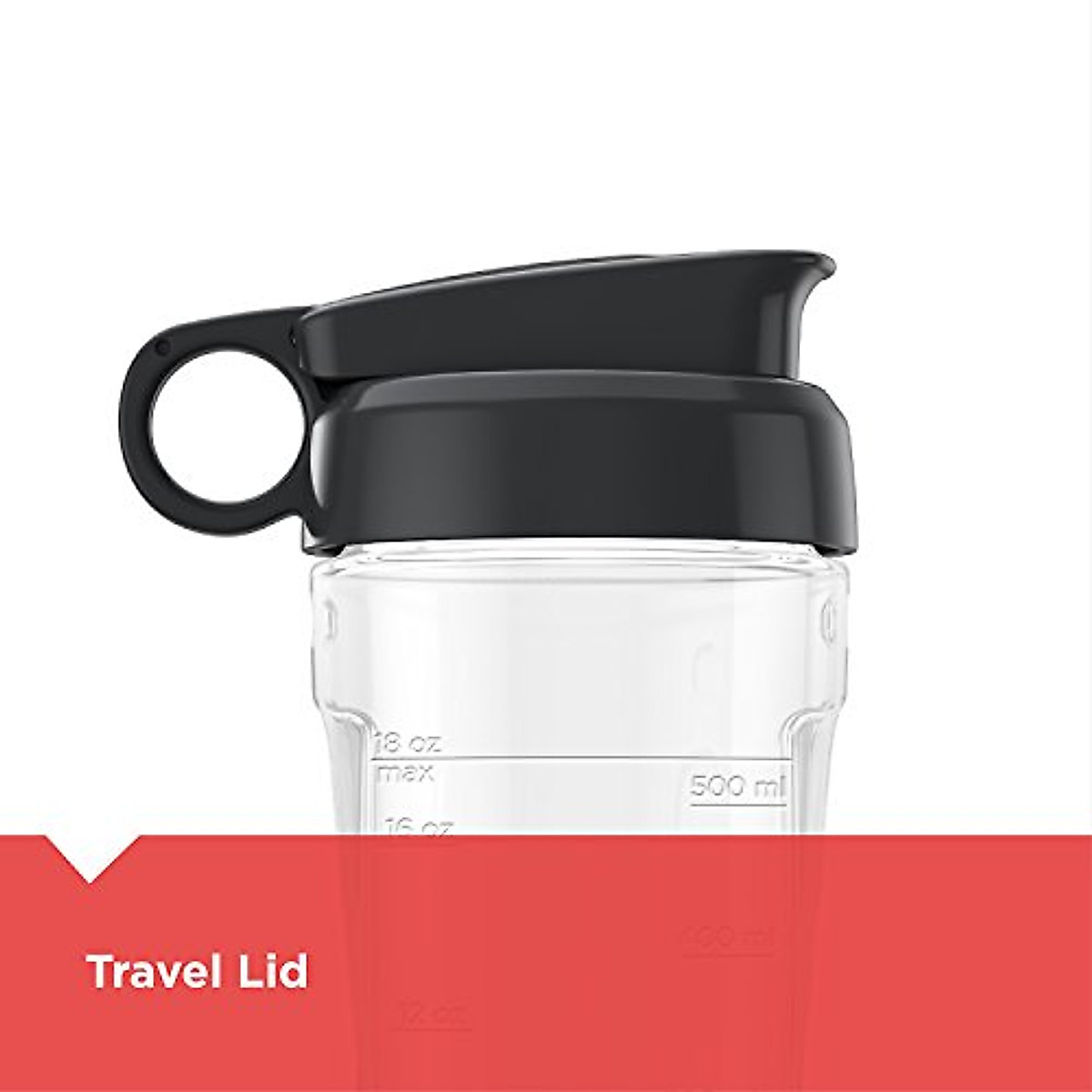 BLACK+DECKER PowerCrush Personal Blender Jar with Travel Lid, Clear, PBJ1650 Small
