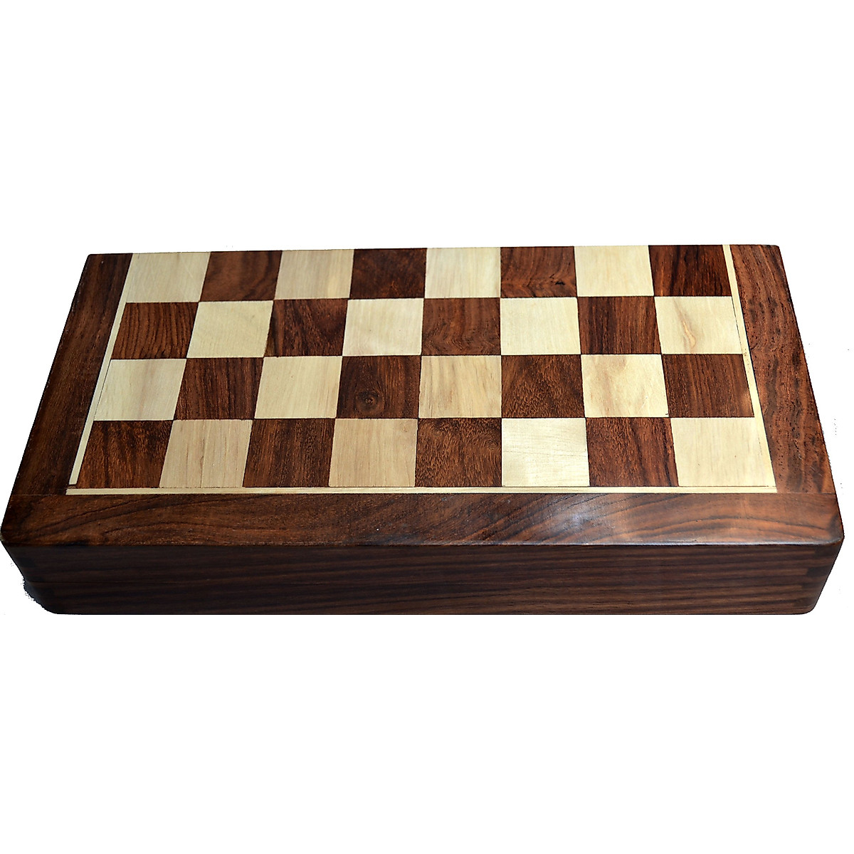 ChessBazar 10x10” Chess Set Chess Set with Bag - Folding Standard Magnetic Travel Chess Board Game Handmade in Fine Rosewood with Storage for Chessmen