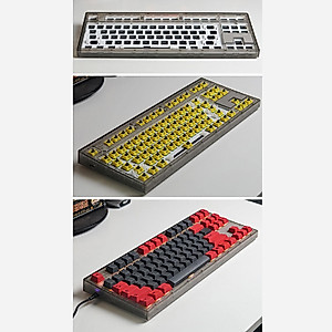 Ronyme Mk870 Translucent 87 Keys Mechanical Gaming Keyboard Full Key FN2 Layer Editing Programming, White