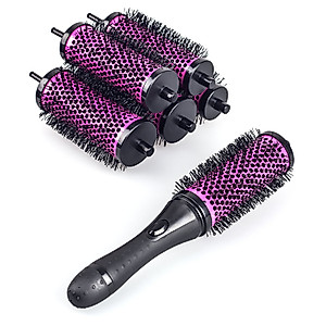 XC Global Round Hair Brush Set : with Detachable Barrels Styling Tool, Round Hair Brush for Blow Drying with 6 Barrels 1 Handle, 3 Different Hair rollers to Create Your Hairstyle