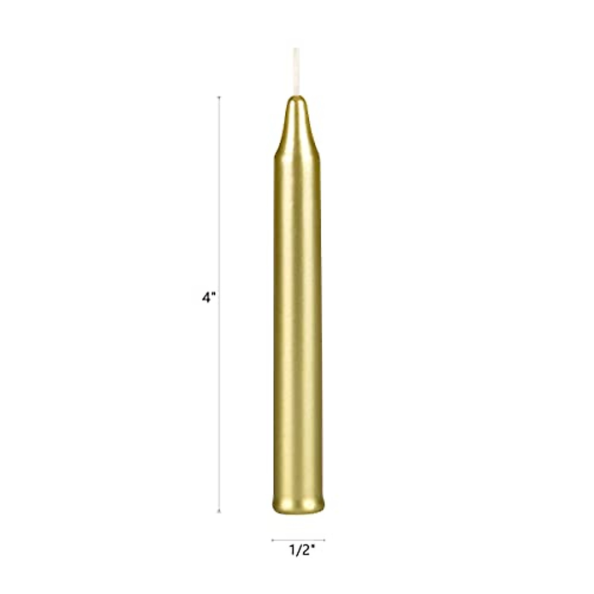 SRG 20 pcs Unscented Gold Mini Taper Candle, 4 Inch Tall x 1/2 Inch Diameter, Great for Casting Chimes, Rituals, Spells, Vigil, Witchcraft, Wiccan Supplies, Wax Play & More