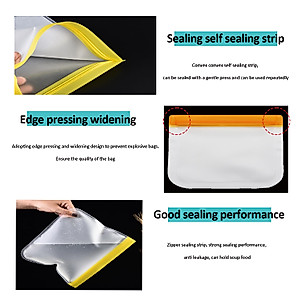 ZOHOJOV14 Food Storage Bags,BPA FREE Freezer Bags,reusable zip lock bags,Extra Thick Leak-proof Silicone Bags,for Marinate Meats, grains,sandwiches, family organizations, travel items（5 colors，4 sizes