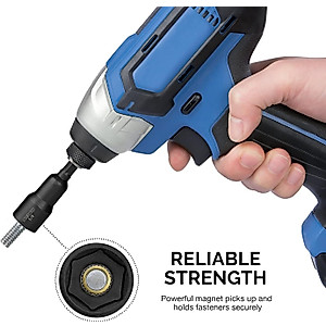 NEIKO 10250A Magnetic Hex Impact Nut Driver Set, 12-Piece Driver Bit Set for Drill, Cr-V Steel, 1/4" Quick-Change Hex Shank Nutsetters, Impact Rated SAE & Metric Master Impact Driver Socket Set