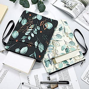 Shappy 2 Pieces Book Sleeve for Lovers Tree Leaves with Zipper Canvas Protector Paperback Cover Washable Pouch Pocket Teen Adult Lover Gift(Fresh Pattern)
