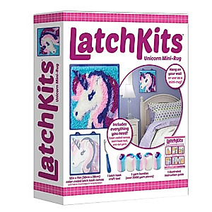 LatchKits – Unicorn Latch Hook Kit – Easy-to-Learn Craft Project – No Sewing Or Cutting – For Ages 6+