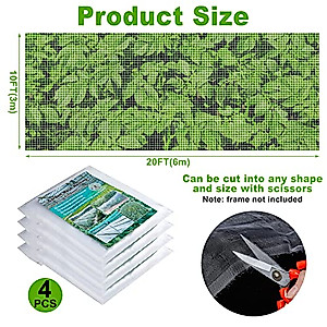 4 Pcs Garden Netting Mosquito Netting Plant Covers Bird Netting Mesh Netting for Garden Row Cover Plant Netting Garden Barrier Netting for Protect Vegetable Plants Fruits Flowers (10 x 20 ft)