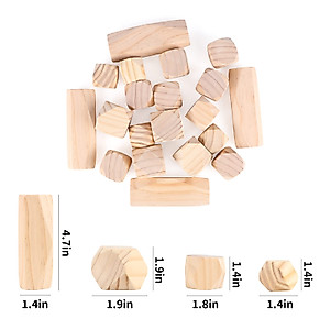 FOPNETS Wooden Sorting Stacking Balancing Stones 20 PCS Natural Wood Rock Set Educational Preschool Learning Toys Large Small Building Blocks Game Stones Lightweight Set for Kids 3 Years Old