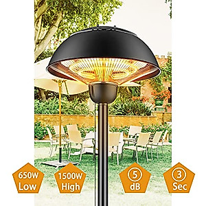 DONYER POWER Electric Garden Patio Tall Standing Heater, Waterproof Outdoor&Indoor 1500W,Easy Assembly,black