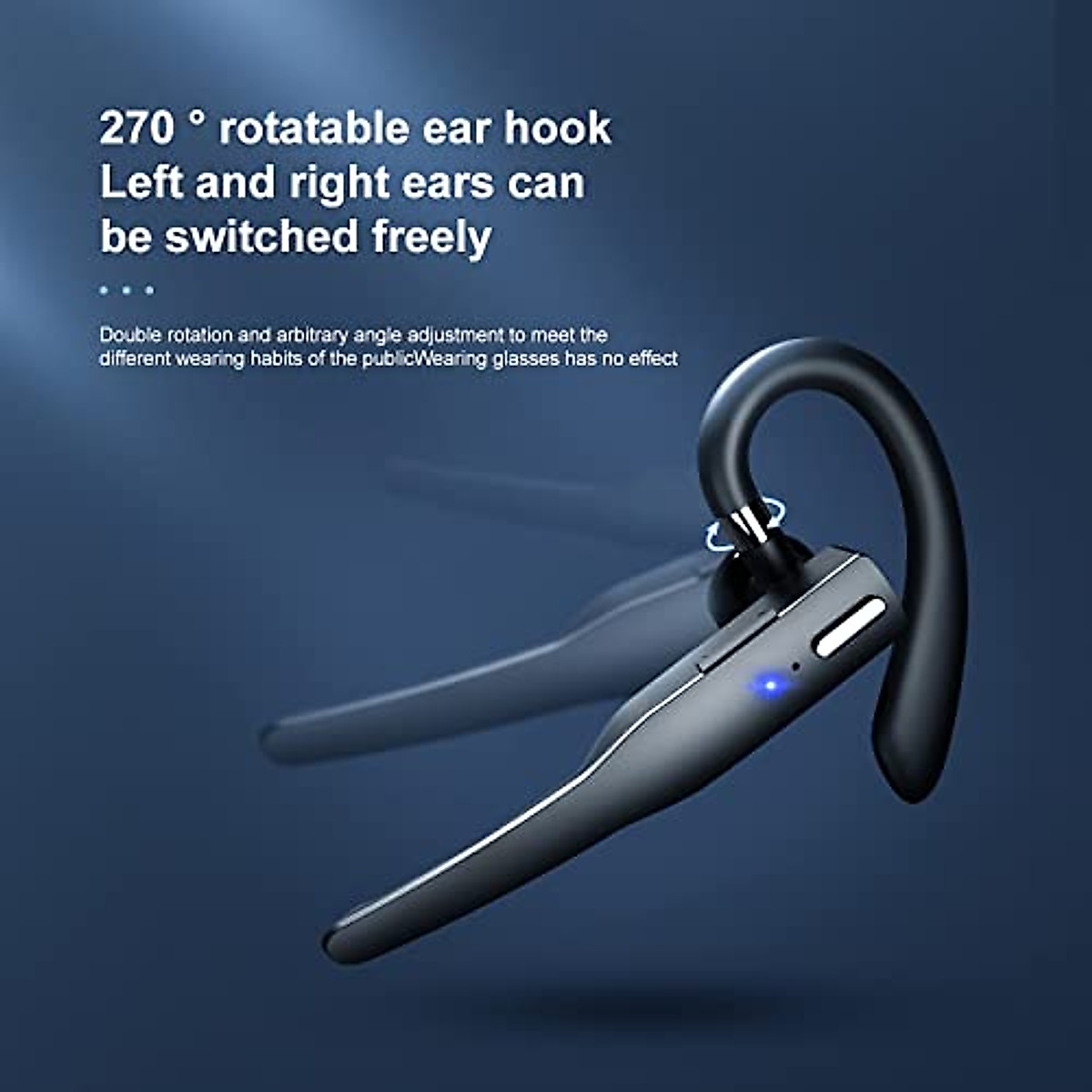 Wireless Bluetooth Earbuds with Noise Cancelling for Smart Phone/Android, LED Power Display Earphones with Wireless Charging Case, Waterproof Earhook Headphones with Mic for Gaming Sports Gym Gifts