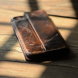 Rfid Distressed Handmade Genuine Leather Case For Iphone 14 Pro Max 11 12 13 Leather Wallet Detached Style With Magnetic Phone Case Coffee