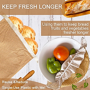 NEOHANA Reusable Beeswax Bread Bag - Cotton Beeswax Bread Bags With Cotton Bowl Cover Set for Homemade Bread,Freezer Storage Bag to Keep Fresh,Sourdough Bread Food Bag Baking Set