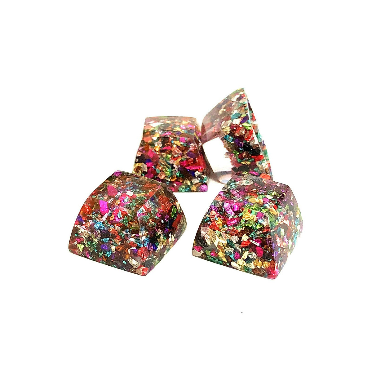 Handmade DSA Shinning Gem Resin Sequined Keycap OEM Profile for Cherry MX RGB Switch Gaming Mechanical Keyboards