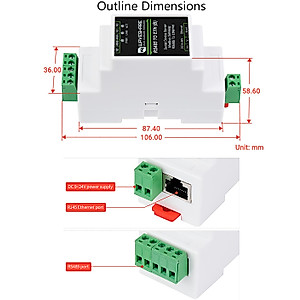waveshare Ethernet Industrial Serial Server RS485 to RJ45 Ethernet Module, TCP/IP to Serial, Support Rail-Mount/Modbus Gateway, TCP Server/TCP Client/UDP Mode/UDP Multicast Multi Communication Modes