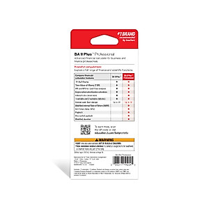 Texas Instruments BA II Plus Professional Financial Calculator Silver 9.8 Inch