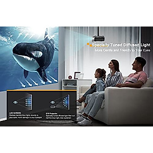 Projector with WiFi and Bluetooth - 5G WiFi Native 1080P 18000L 4K Supported, Jimveo Outdoor Projector with Screen for Home Theater, Compatible with iOS/Android/TV Stick/HDMI/PC/XBox/PS5