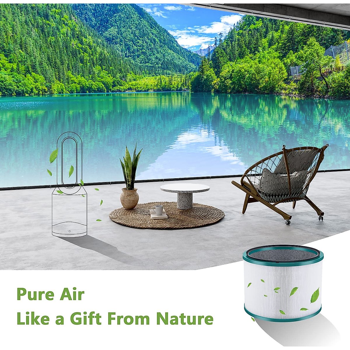 Star Maktion,2 Pack Air purifier filters replacements,High-Efficiency Activated Carbon,Compatible with Dyson DP01、DP03、HP00、HP01、HP02、HP03、Desktop Purifier,part number 968125-03