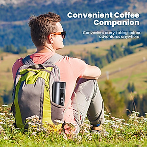 Maestri House 150W Espresso Maker with 2-3 Min Fast Self-Heating, Portable Travel Espresso Coffee Machine with Small Tea Cup Also Holder for NS Capsule & Ground Coffee for Car Camping, RV, Hiking