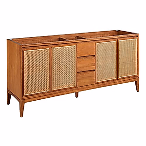 Signature Hardware 482913 Simien 72" Double Vanity Cabinet Only with Teak Cabinet - Less Vanity Top