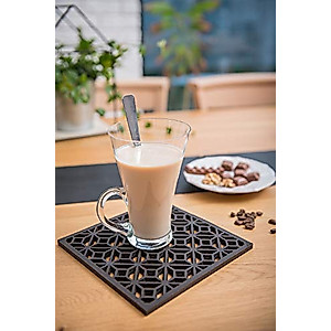 Silicone Trivet for hot Dishes Pots and Pans Our Decorative Table Mats can be Used as Pot Holders and Oven Mitts Coasters Jar Openers and are Microwave Safe. Set of 2 Potholders by Q's INN.