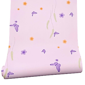 Yifely Purple Butterfly Peel & Stick Shelf Drawer Liner PVC Nightstands Study Desk Tabletop Protective Paper 17.8 Inch by 9.8 Feet