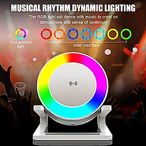 Birthday Gifts for Women, 3 in 1 Charging Station Apple with Bluetooth Speakers, LED Night Light, 15W Wireless Charger Stand, Gifts for Women, Men, Mom, Girlfriend