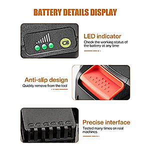 Powilling 2Pack Replacement Battery for Worx 20 Volt Battery Lithium 3.5Ah WA3520 WA3525 WG151s, WG155s, WG251s, WG255s, WG540s, WG545s, WG890, WG891