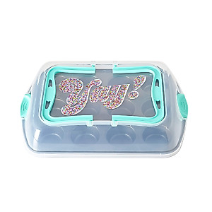 Chicago Mettalic Chicago Metallic 12 Cup Muffin Pan with Carry Lid, YAY Sprinkles Pattern