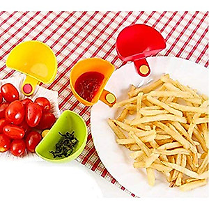 8 PCS Dip Clips, Youthful Assorted Plate Clip-on Holder Plate Clip Container Dish Colorful Dip Holder Plate Grab Clip-on Bowl for Tomato Sauce Salt Vinegar Sugar Flavor Spice Bowl - Random Color (8)